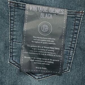 Vintage Genes Black | Jeans | 36x3 French Terry Denim Slim Fit Mens ...